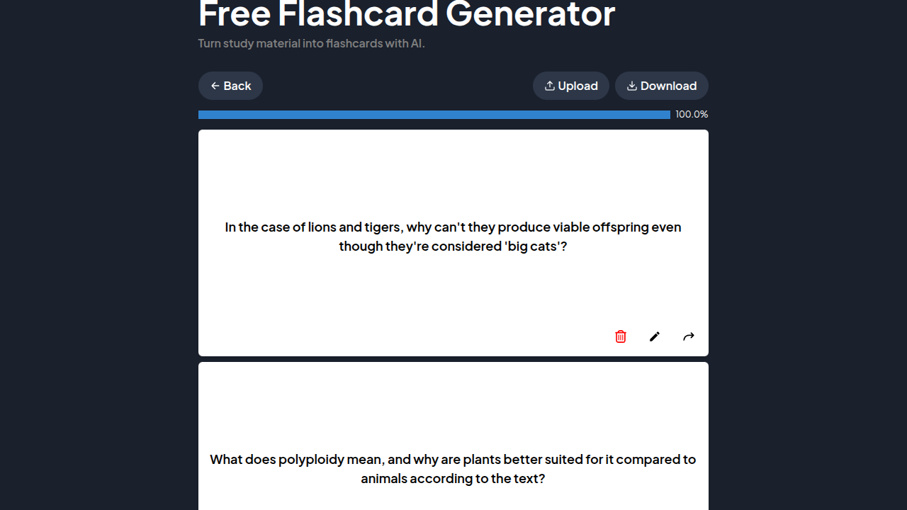 Free Flashcard Generator - AI-Powered Study Tool | Create Flashcards ...